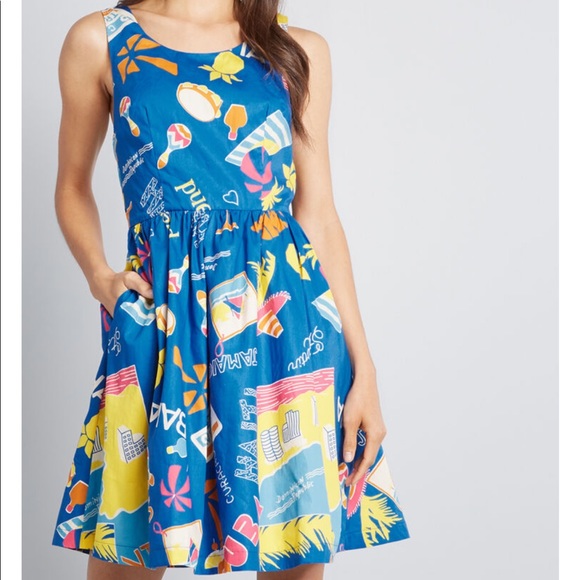 Modcloth | Dresses | Nwt Modcloth Caribbean Travel Dress | Poshmark